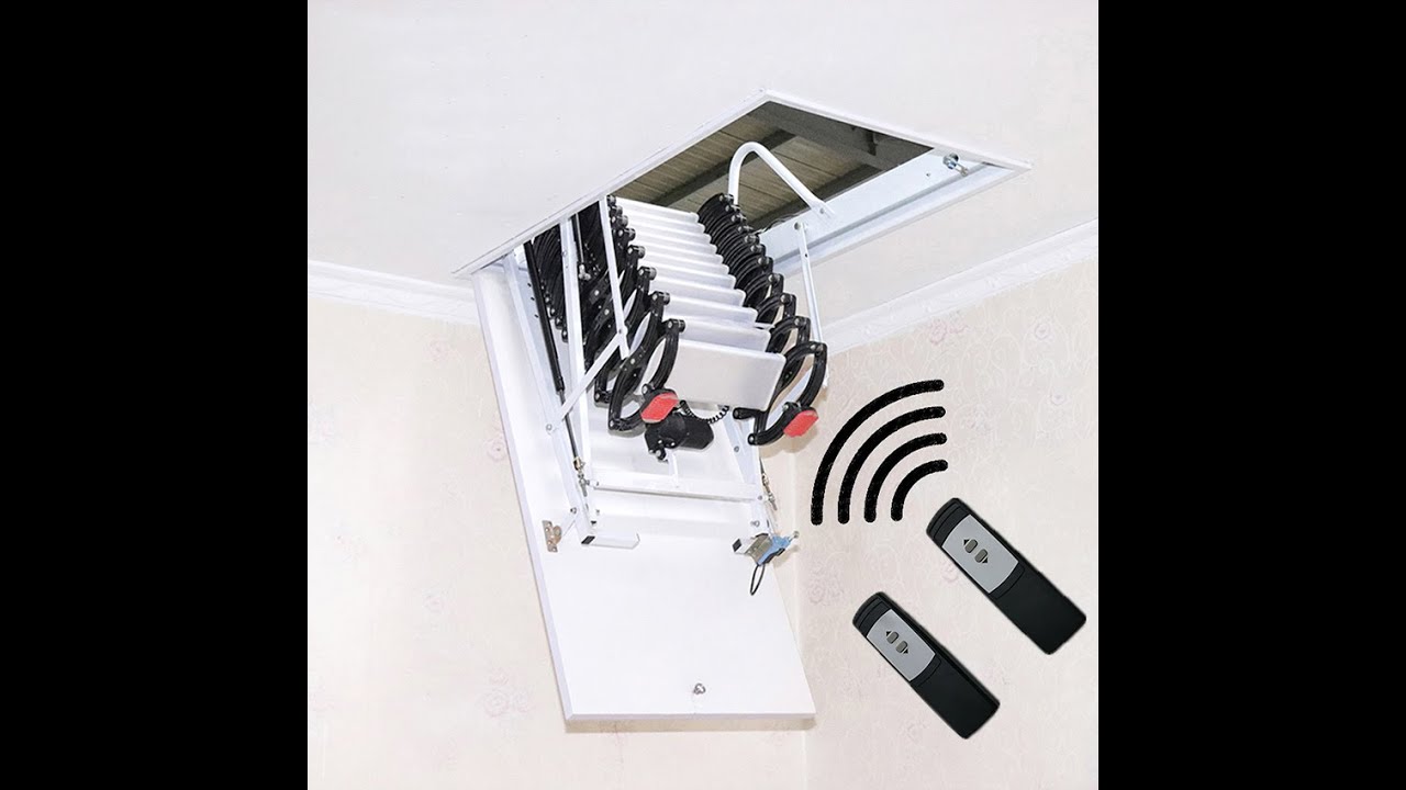 loft ladder with hatches，Electric attic ladder, ceiling stairs, roof ...