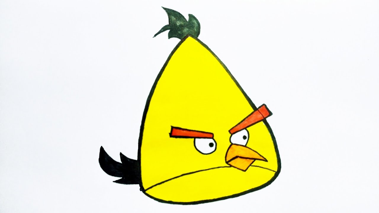 Menggambar dan Mewarnai Agry Bird Part II / How to draw a Angry Bird ...