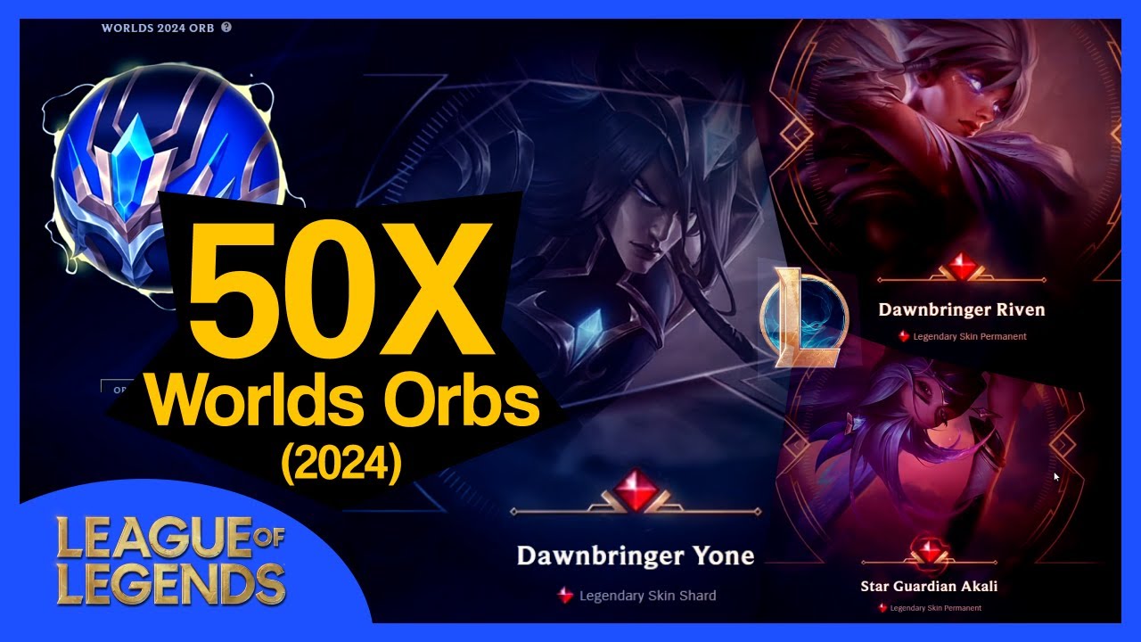 I opened 50X Worlds 2024 Mega Orb Bundle... - League of Legends - YouTube