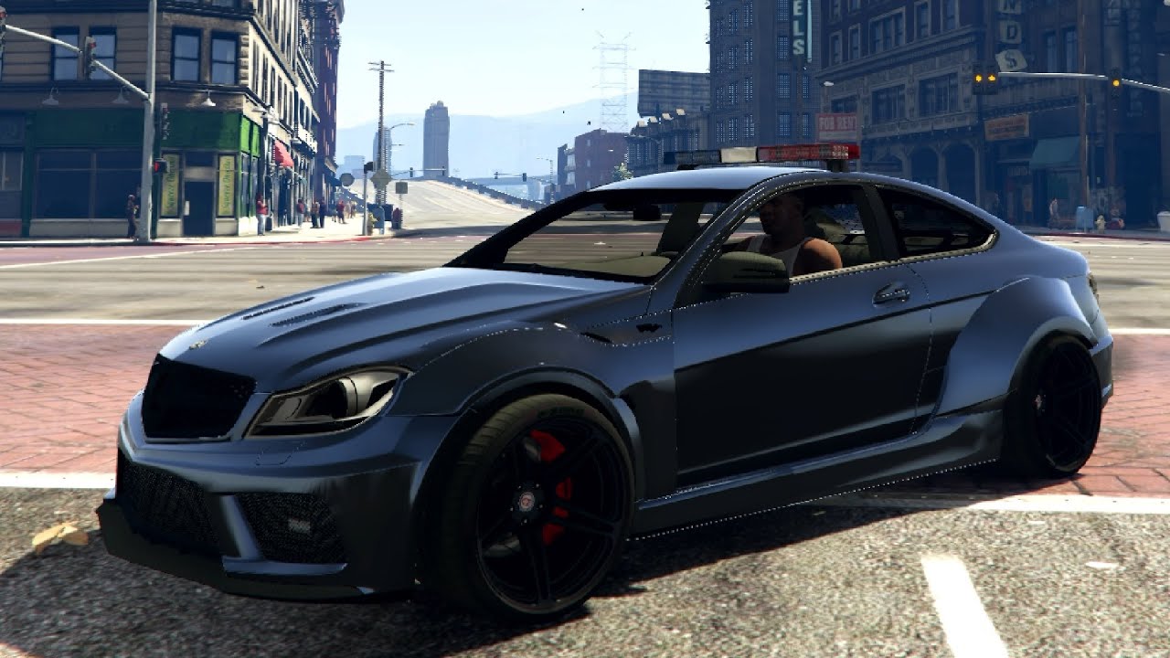 BLACK ROCKET BUNNY C63 AMG POLICE 1 1 - GTA V _REVIEW - YouTube