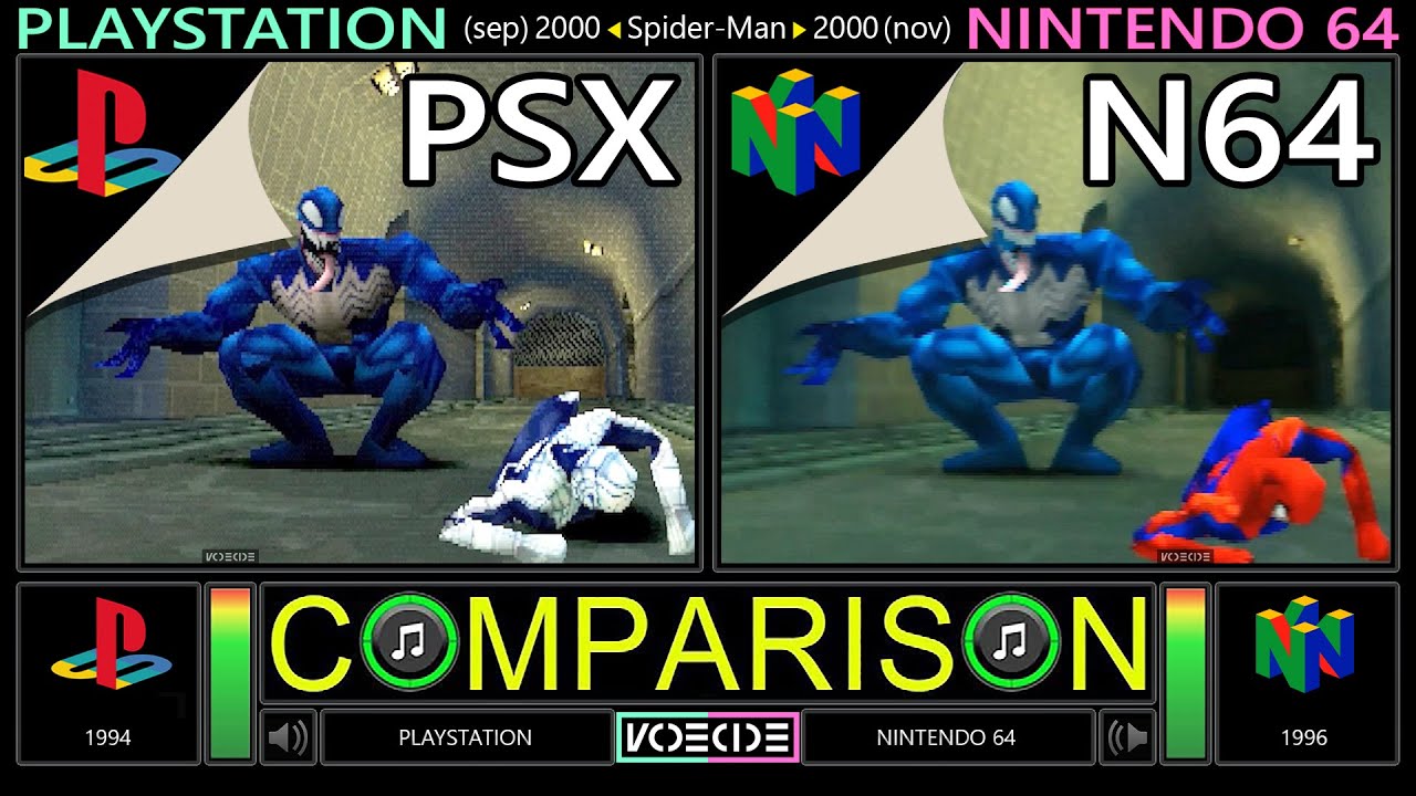 Spider-Man (PlayStation vs Nintendo 64) Side by Side Comparison ...