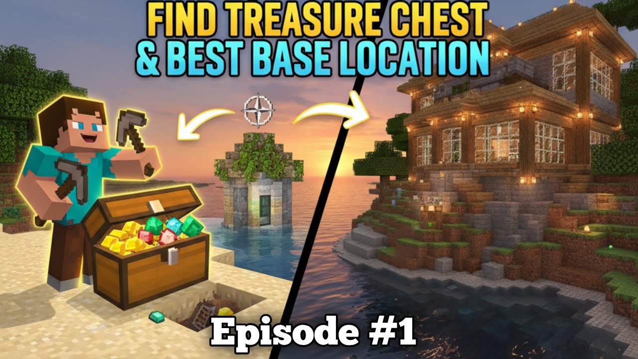 Minecraft Survival: Episode 1 - LUCKIEST START EVER & BASE LOCATION ...