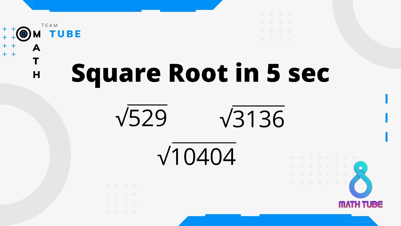 Square Root in 5 Seconds - Perfect Square - (Math Tricks) - YouTube