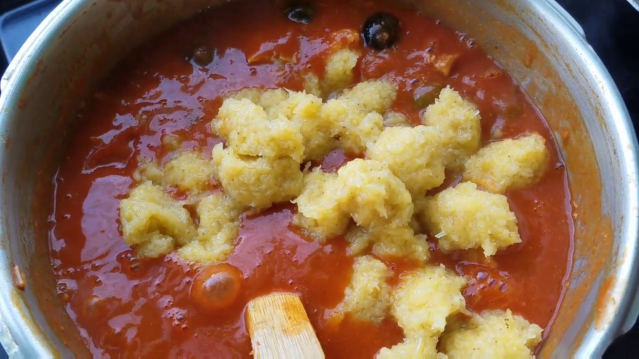 Rainfarm Hawaii! Pastele Stew with Green Banana Dumplings! - YouTube