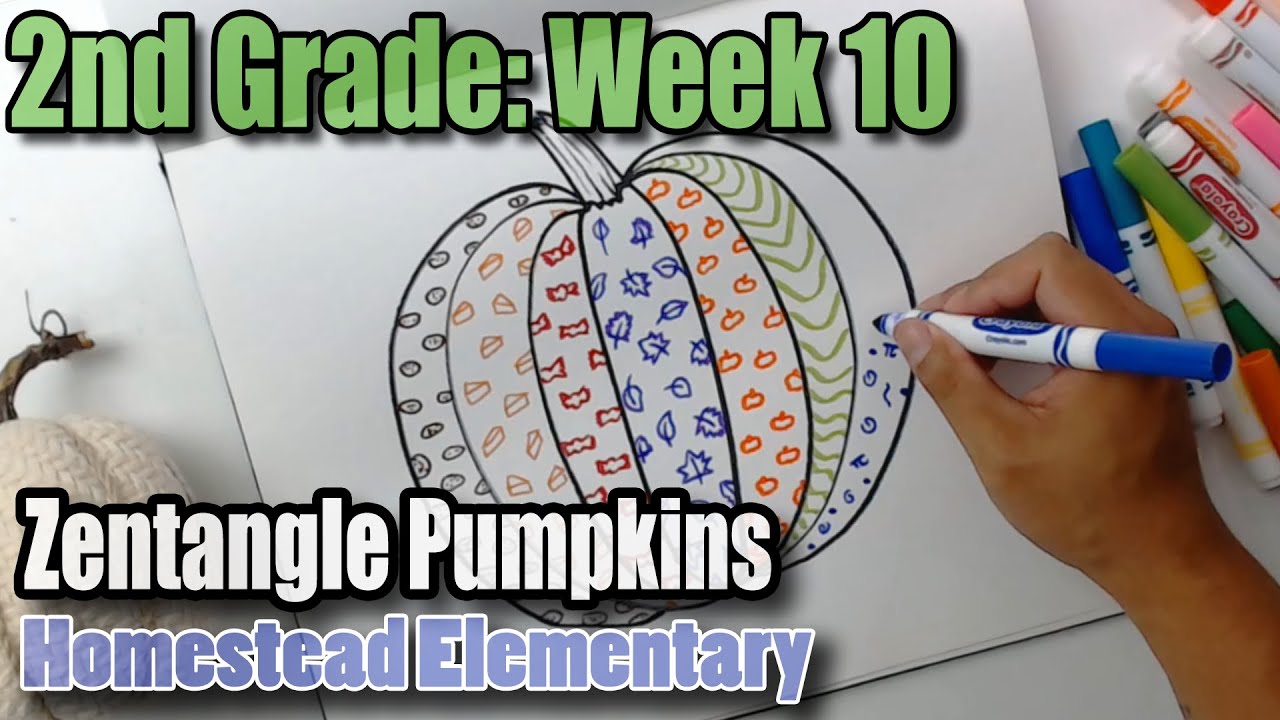 2nd Grade Week 10: Zentangle Pumpkins - YouTube