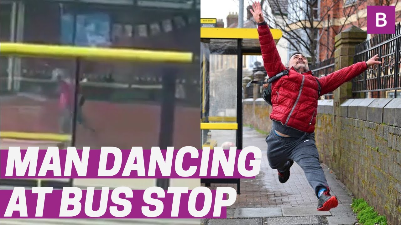 Man dancing on his own at bus stop goes viral online - YouTube