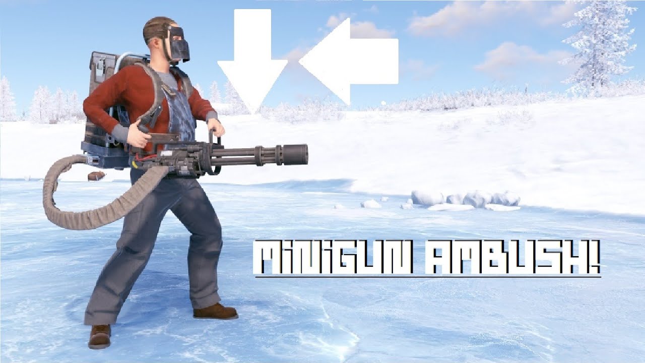 HILARIOUS MINIGUN AMBUSH on RUST! - YouTube
