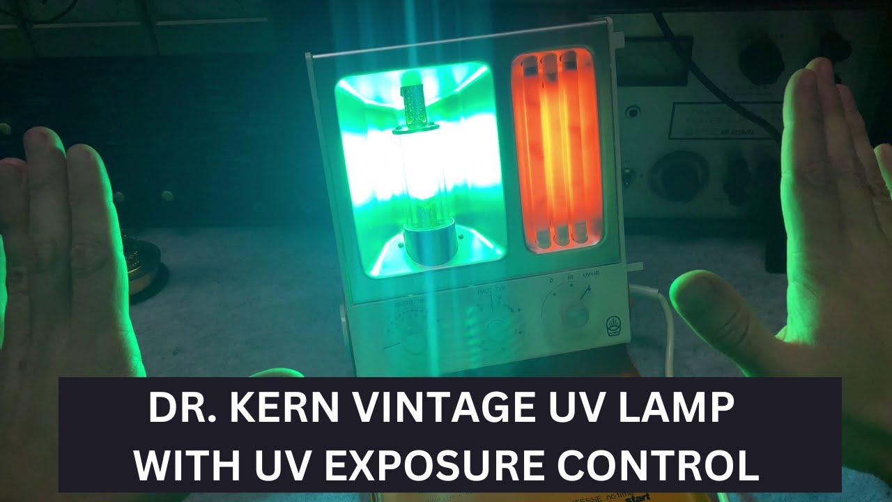 dr. Kern vintage UV tanning discharge lamp with adjustable UV shield to change emission ...