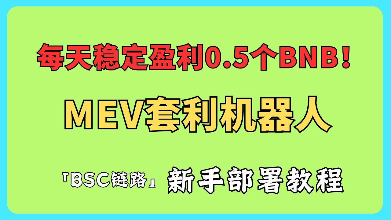 稳定盈利的MEV套利机器人，确定不再当下的币圈试试？【BSC链路MEV套利机器人部署教程】 - YouTube