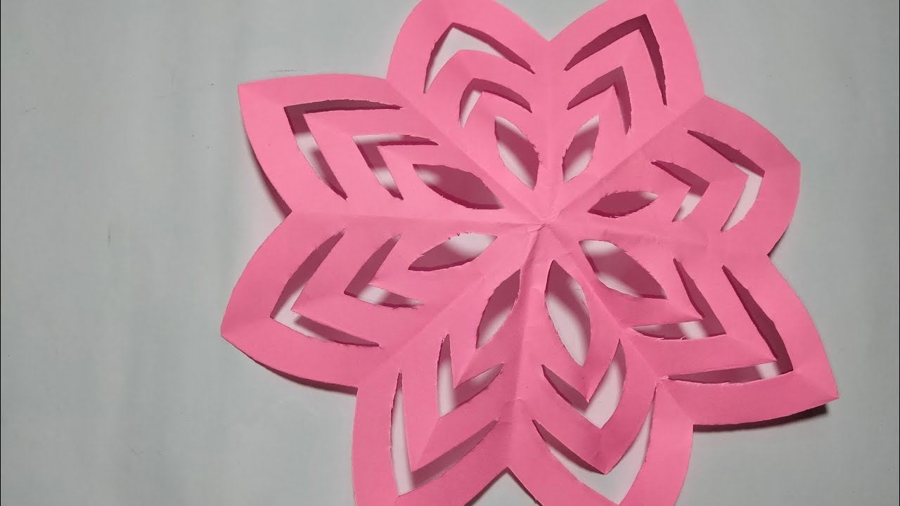 Paper Cutting-How to make Easy & Simplepaper cutting Flower Design ...
