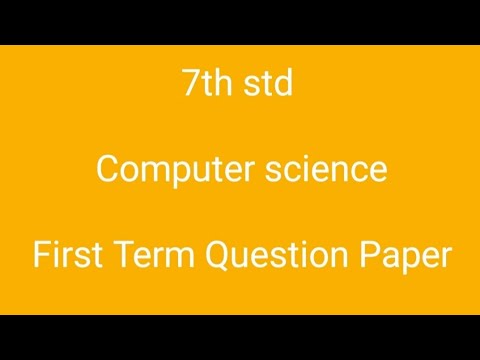 7th std Computer science Question Paper First Term Sep-2022 - YouTube