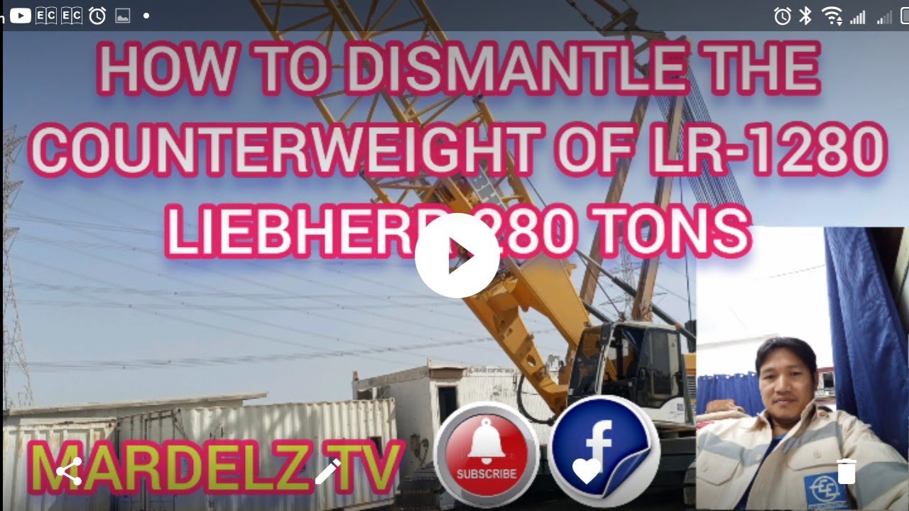 counterweight dismantling tutorials of crawler crane liebherr LR- 1280 ...
