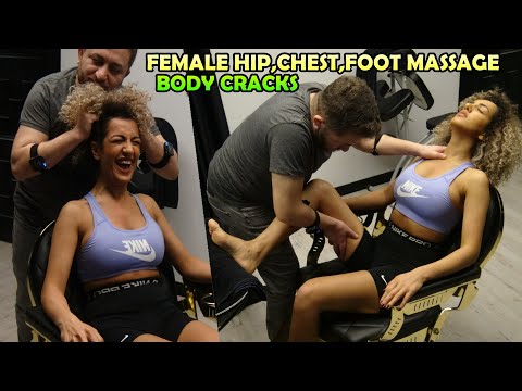 MY MOST ENJOY LADY MASSAGE EVER 💈 CRACKS 💈 FOOT WASH💈 Asmr head,ear,chest,back,belly,arm,leg massage