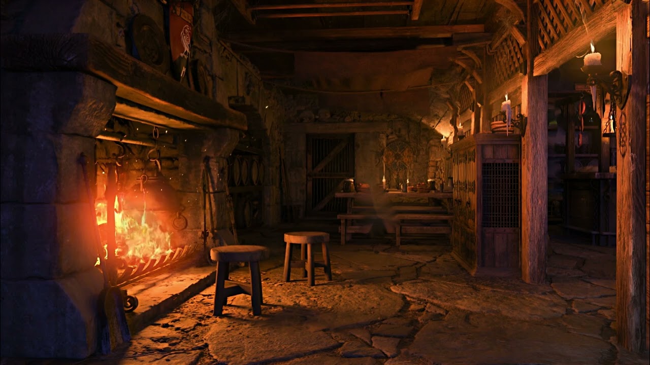Medieval Tavern Ambience | Tavern Music Fireside Crackling | For Sleep ...