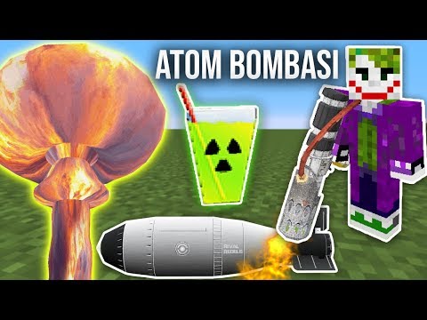 Minecraft ATOM BOMBASI MODU (Nükleer Bomba,Alev Silahı) - Rival Rebels Modu