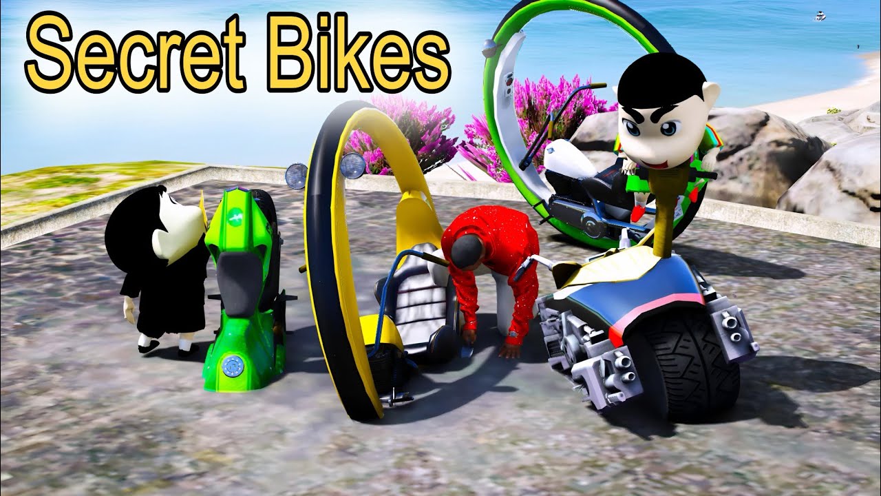 Franklin Shinchan & Pinchan Dig For Super Bikes | in GTA 5 | - YouTube