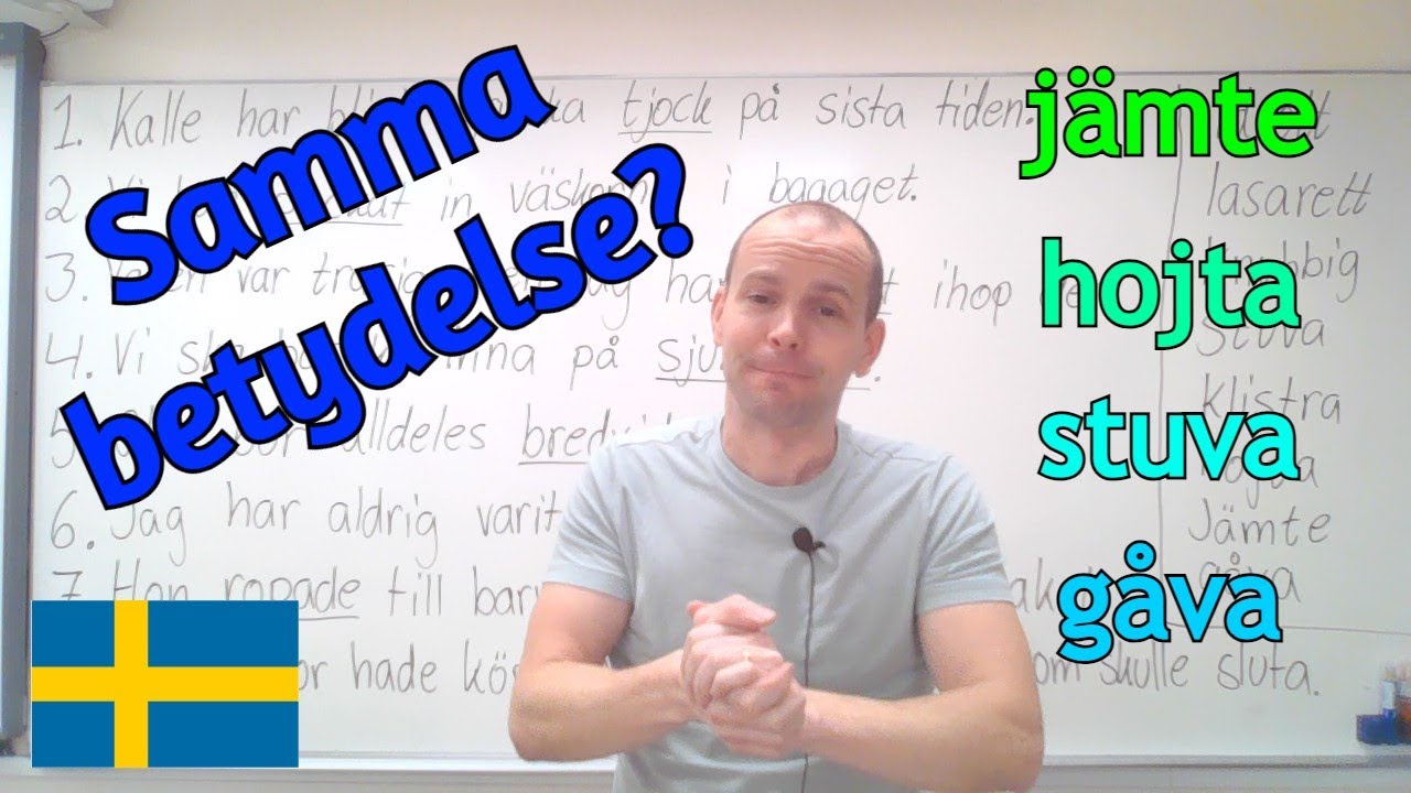 Vilka ord betyder samma sak? (träna på fler synonymer) SFI - YouTube