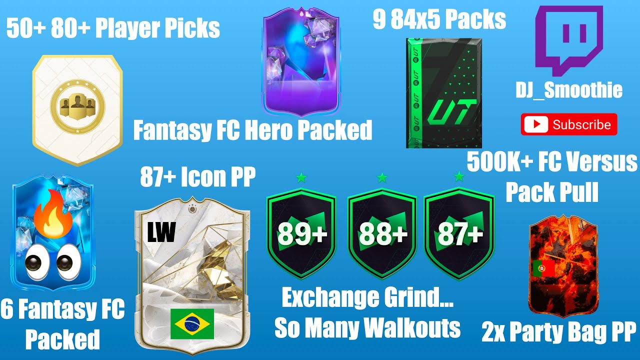 Massive Fantasy FC Pack Opening... 87+ Icon Player Pick, Party Bag ...