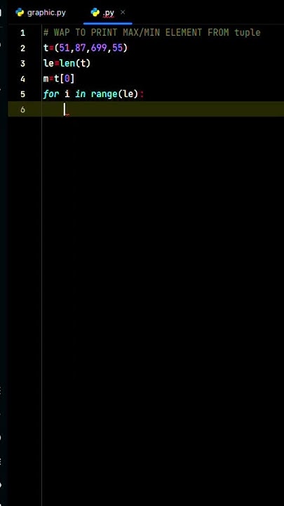 # Wap to find minimum element from tuple #computerscience - YouTube
