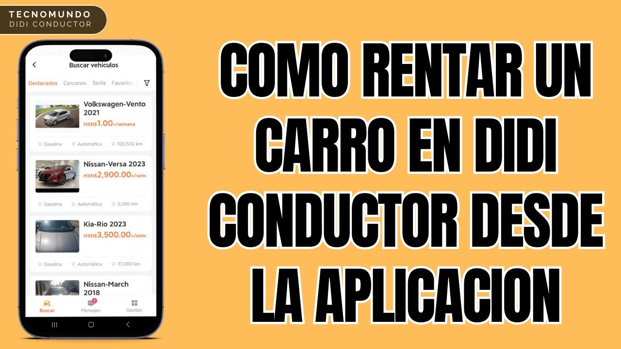 DiDi conductor | como rentar un carro por la app de didi - YouTube