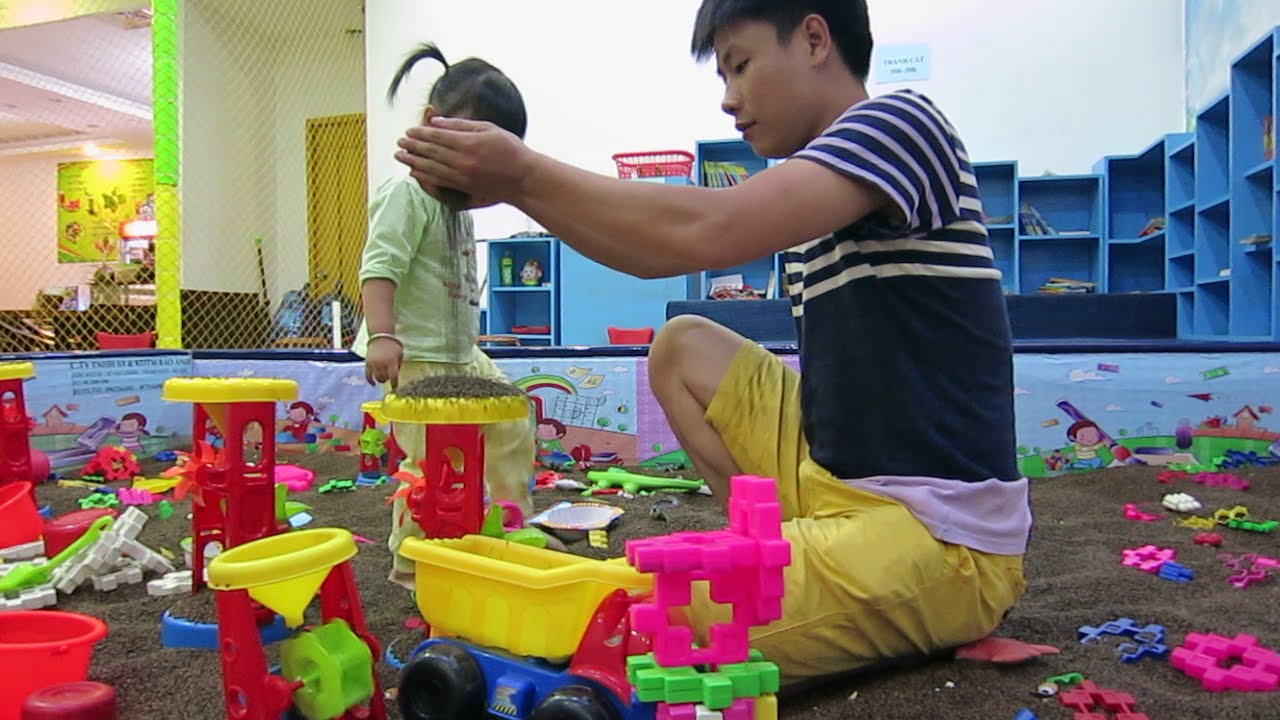 Playground For Kids: Many Toys In A Sand Pool (ᵔᴥᵔ) - YouTube