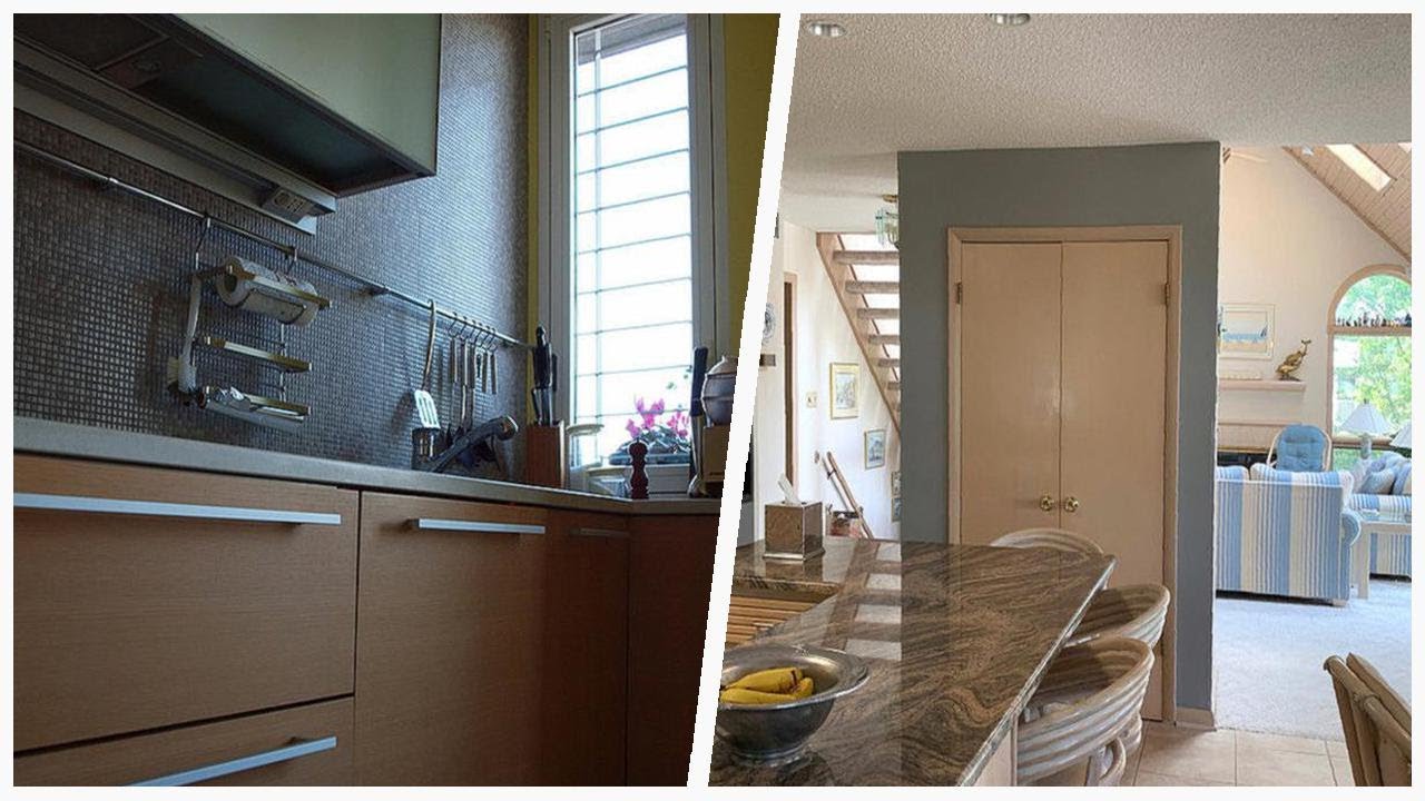 75 Kitchen With Louvered Cabinets And Light Wood Cabinets Design Ideas ...