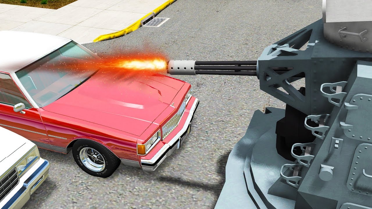 Сannon&Missile Turrets Crashes #1 - Beamng drive - YouTube
