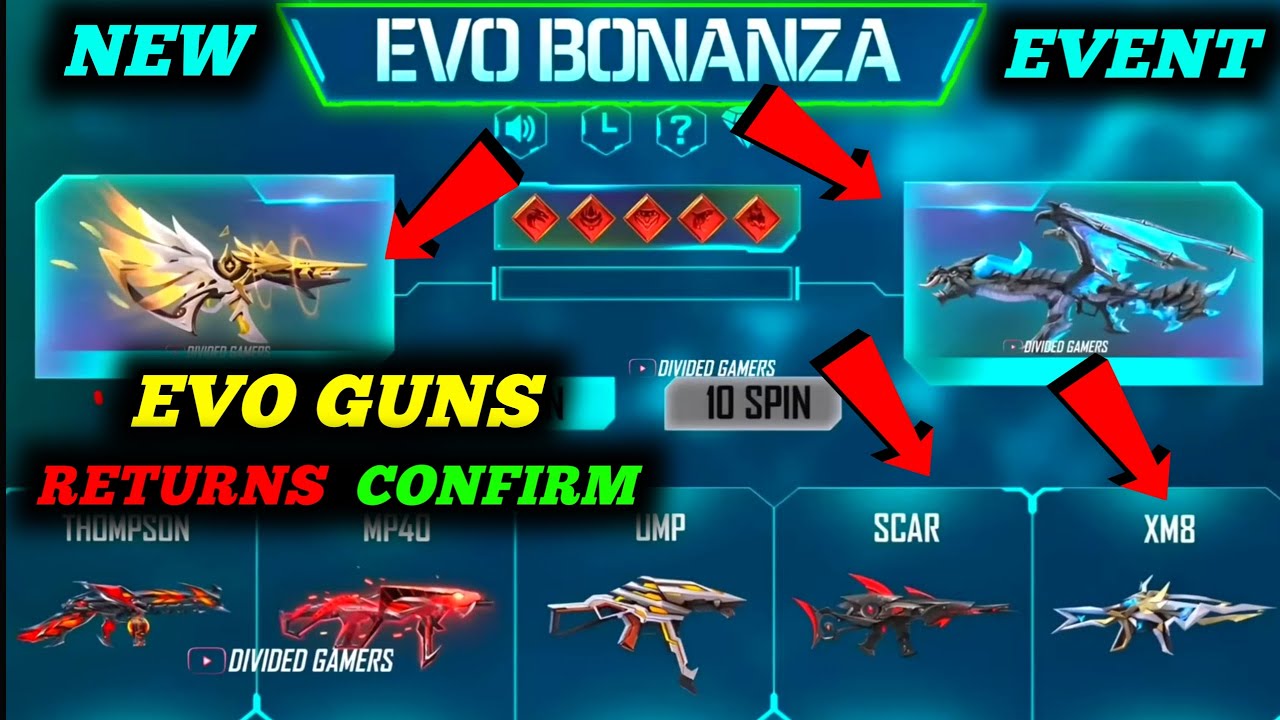 ALL Evo Guns Return Event In Free Fire New Evo Bonanza Free Fire EVO ...