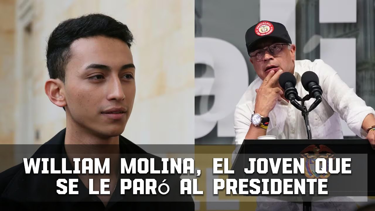 William Molina, el joven que se le paró al presidente Petro, durante la ...
