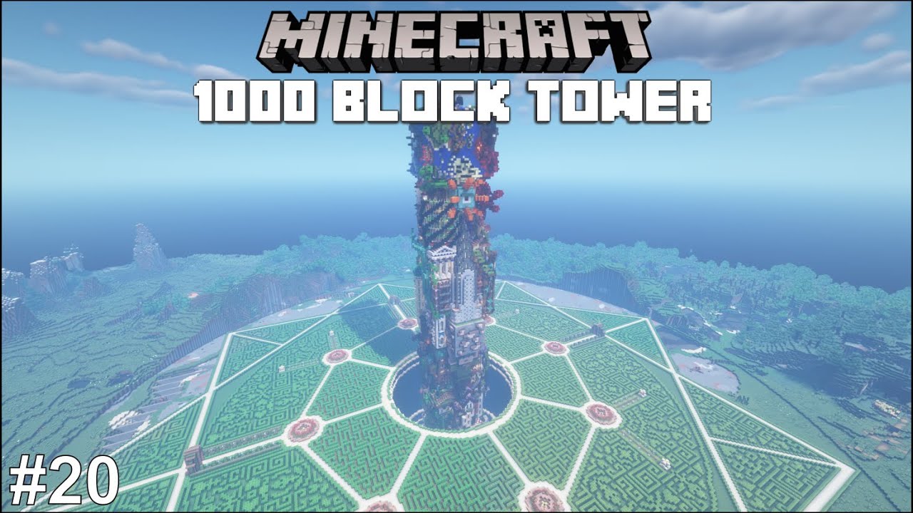 Building a 1000 Block tall tower in Minecraft Survival (Day 1097-1194 ...