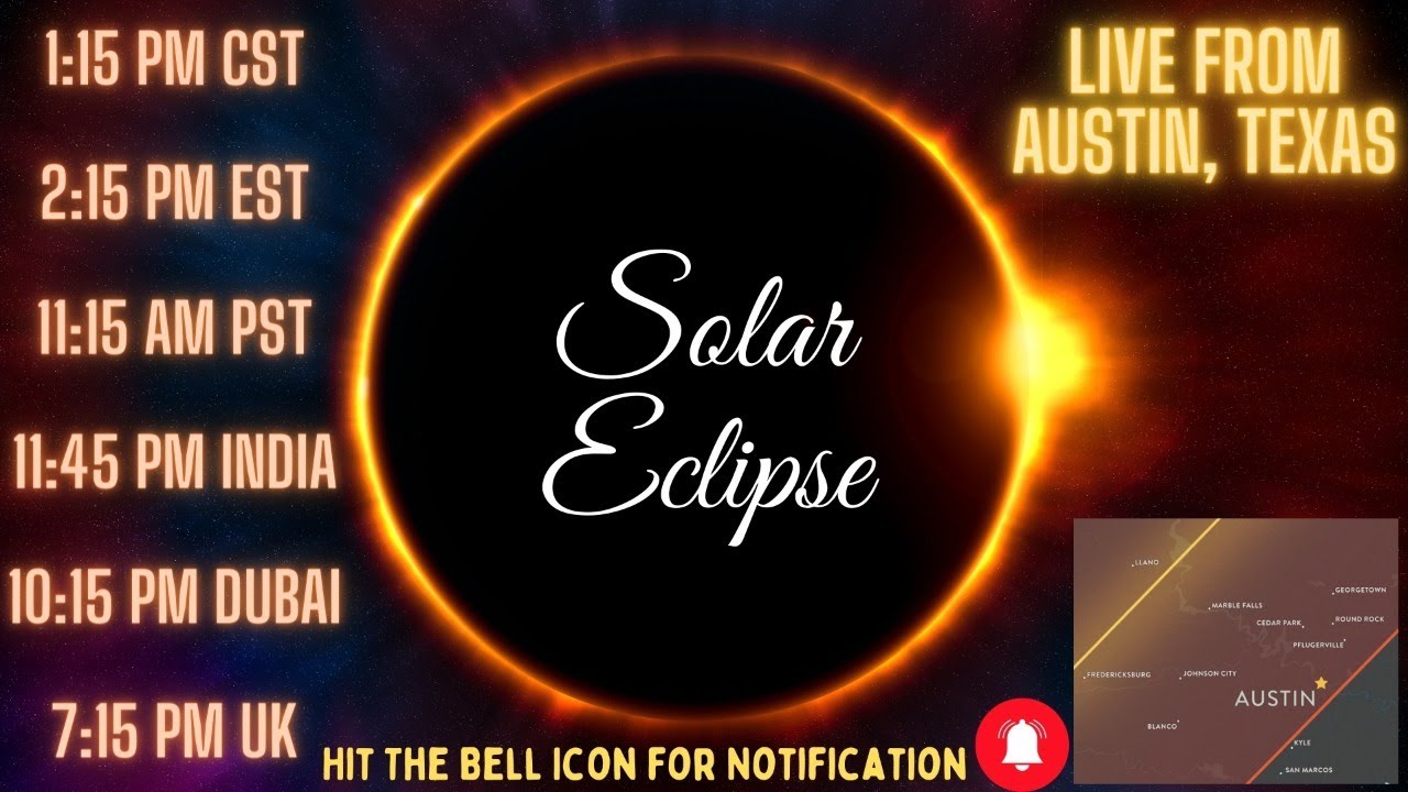 LIVE SOLAR ECLIPSE FROM AUSTIN, TEXAS | Solar Eclipse 2024 - YouTube