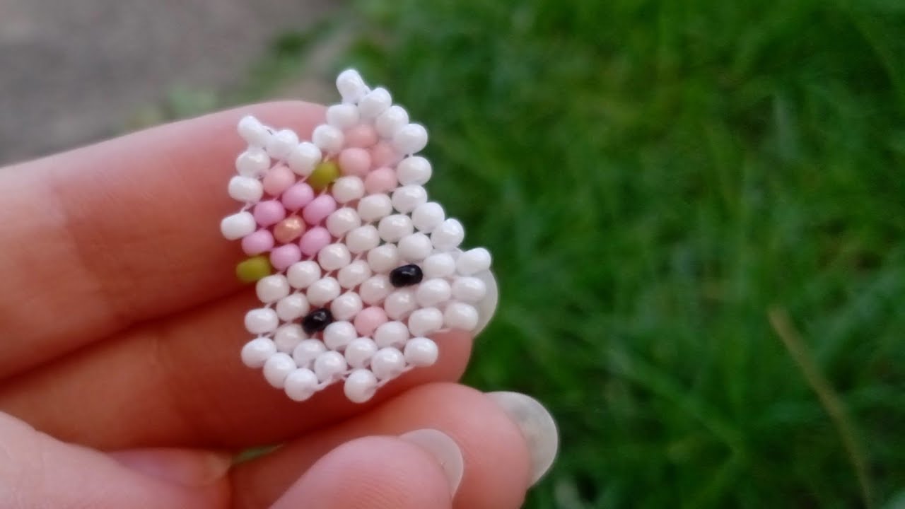 Bunny made of beads / brick weaving - YouTube