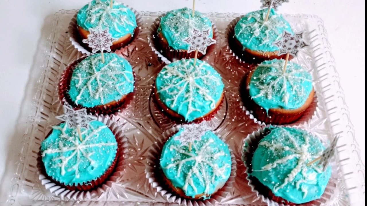 Instant Snowflakes Cupcakes🌲🌲 - YouTube
