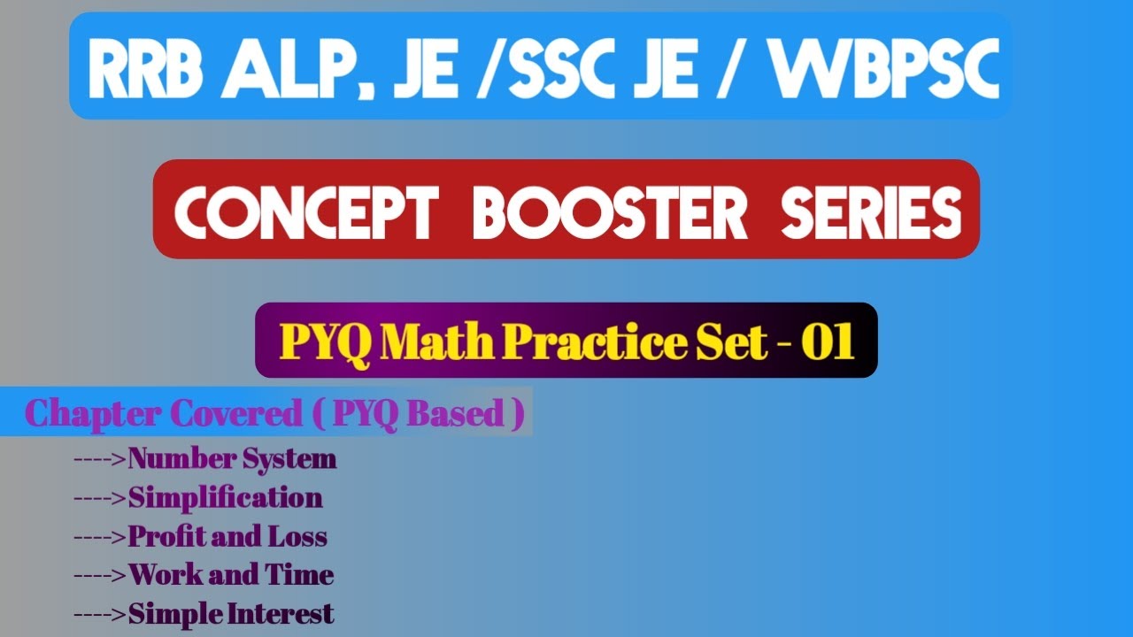 Mathematics Mixed Question Practice set 01 I RRB JE I ALP I SSC JE I WBPSC EXAMS I - YouTube