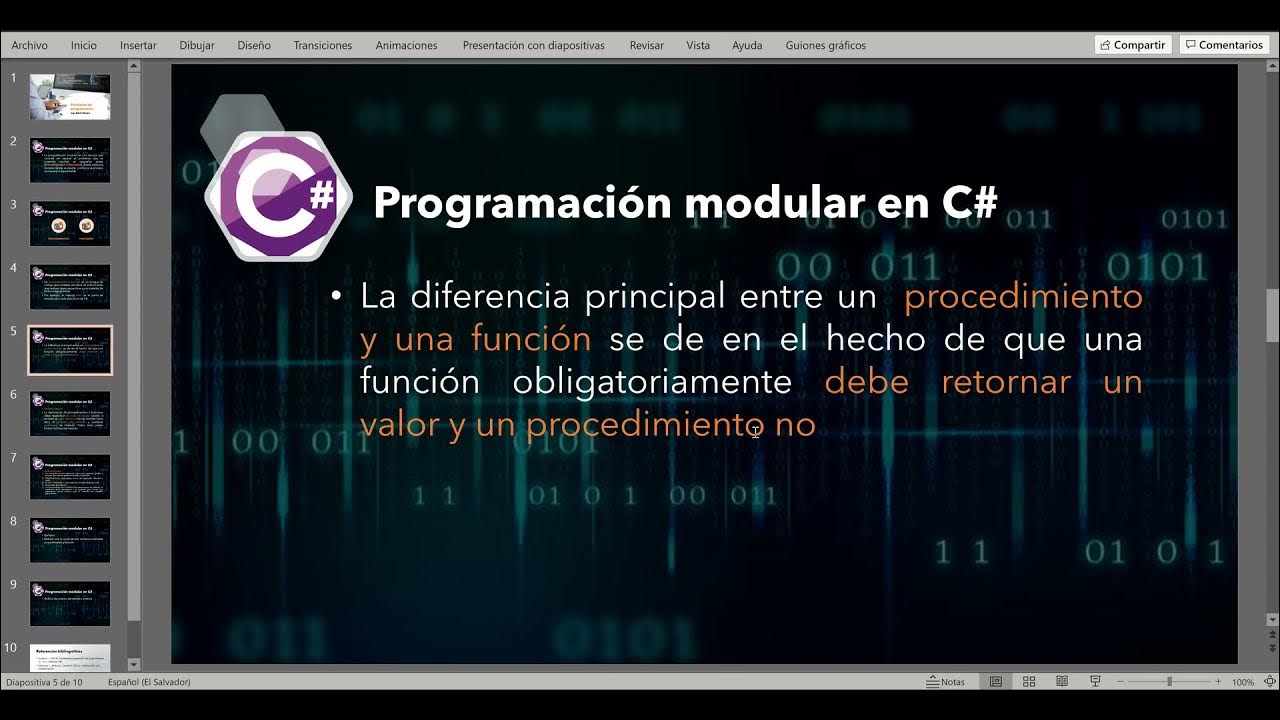 Introducción al lenguaje de programación C# .Net - Programación modular ...