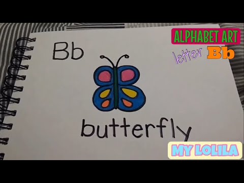 How To Draw A Butterfly | Alphabet Art | Letter B - YouTube
