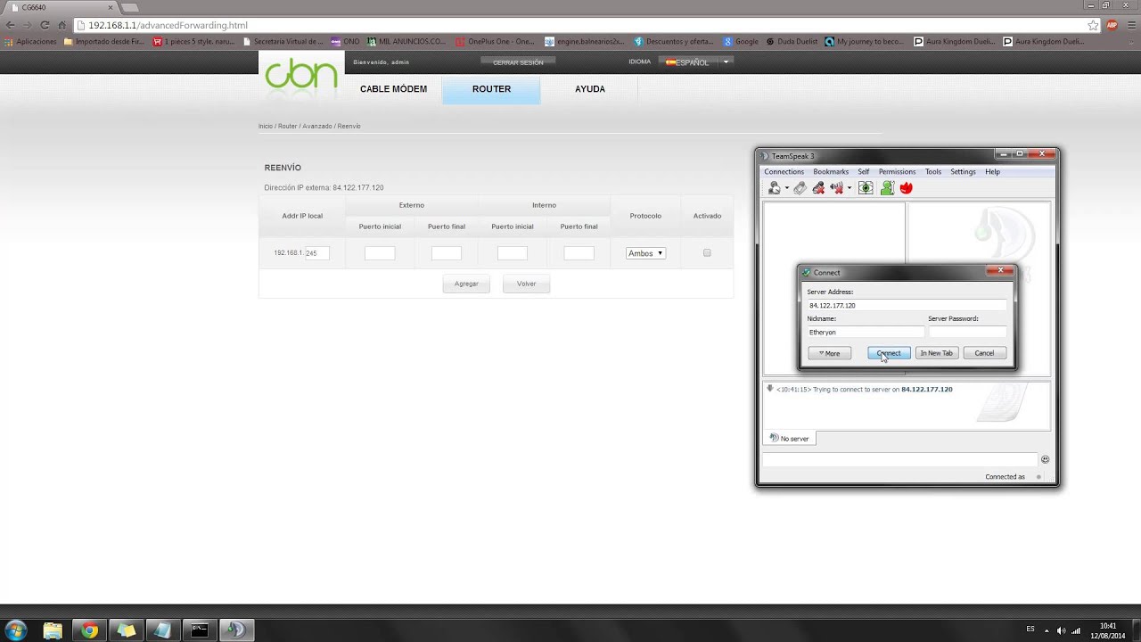 Abrir los puertos del router CBN CG6640 de ONO 2014 - YouTube