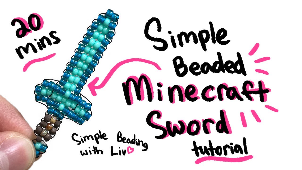 Simple Beaded Minecraft Sword Tutorial - YouTube