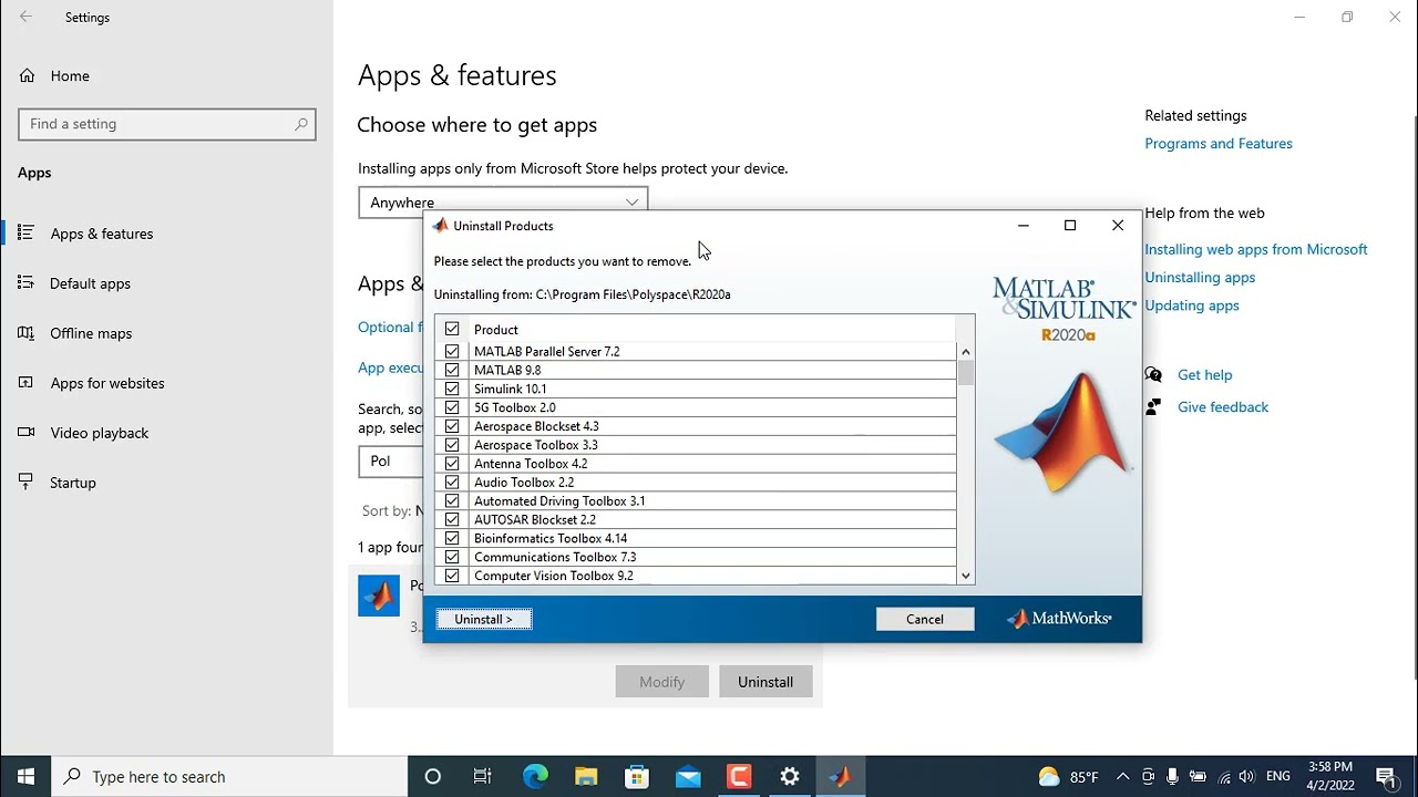 حذف برنامج الماتلاب - Uninstall MATLAB - YouTube