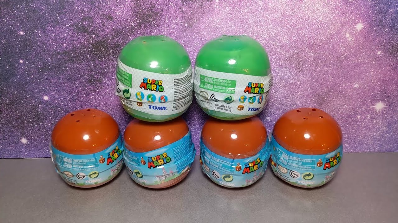 Unboxing Tomy Super Mario buildable figures & Yoshi wind-up gashapon ...