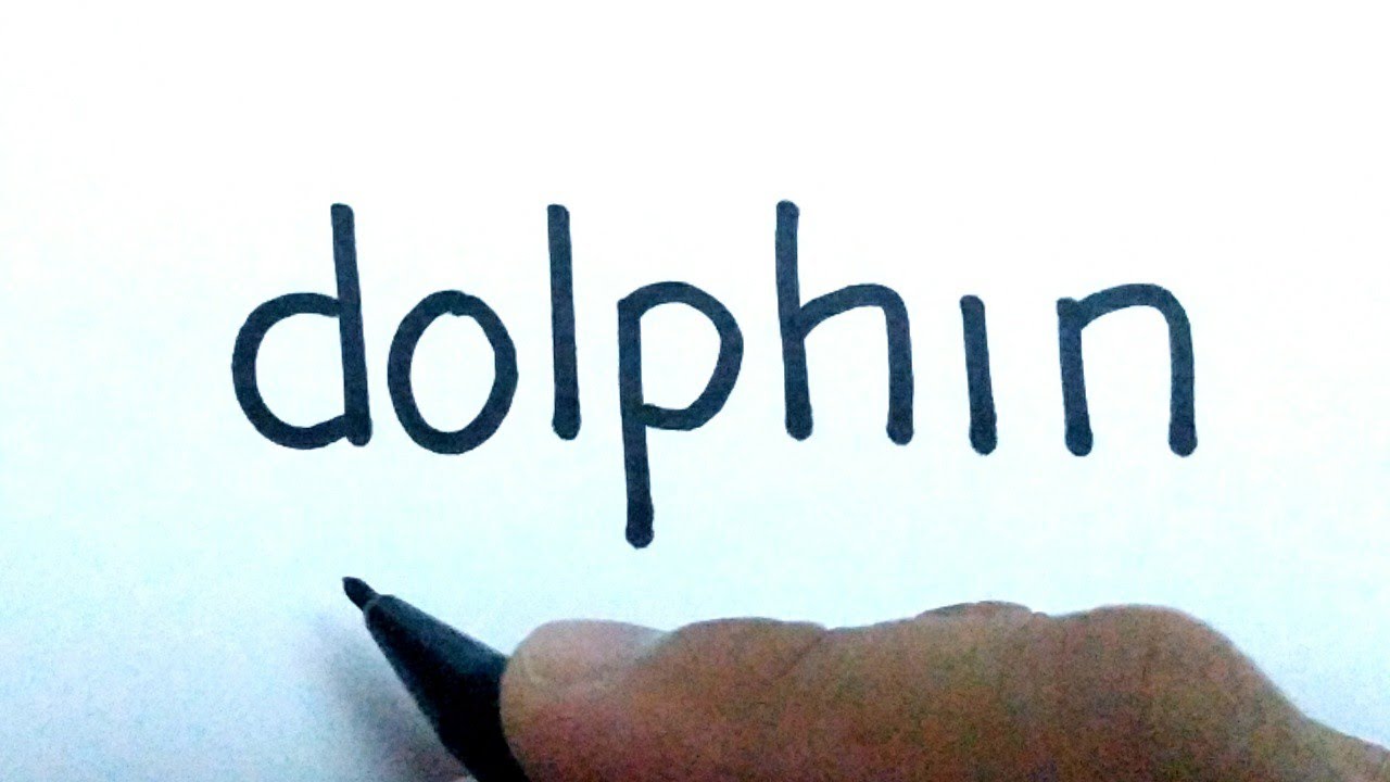VERY EASY , How to turn words DOLPHIN into cartoon for kids - YouTube