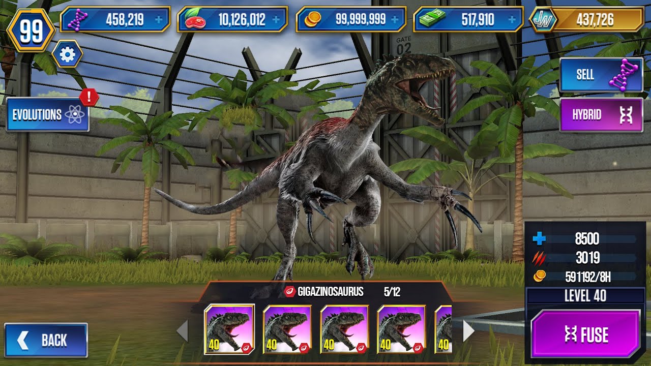 GIGAZINOSAURUS LEVEL 40 in JURASSIC WORLD THE GAME??!? I CAN'T WAIT ...