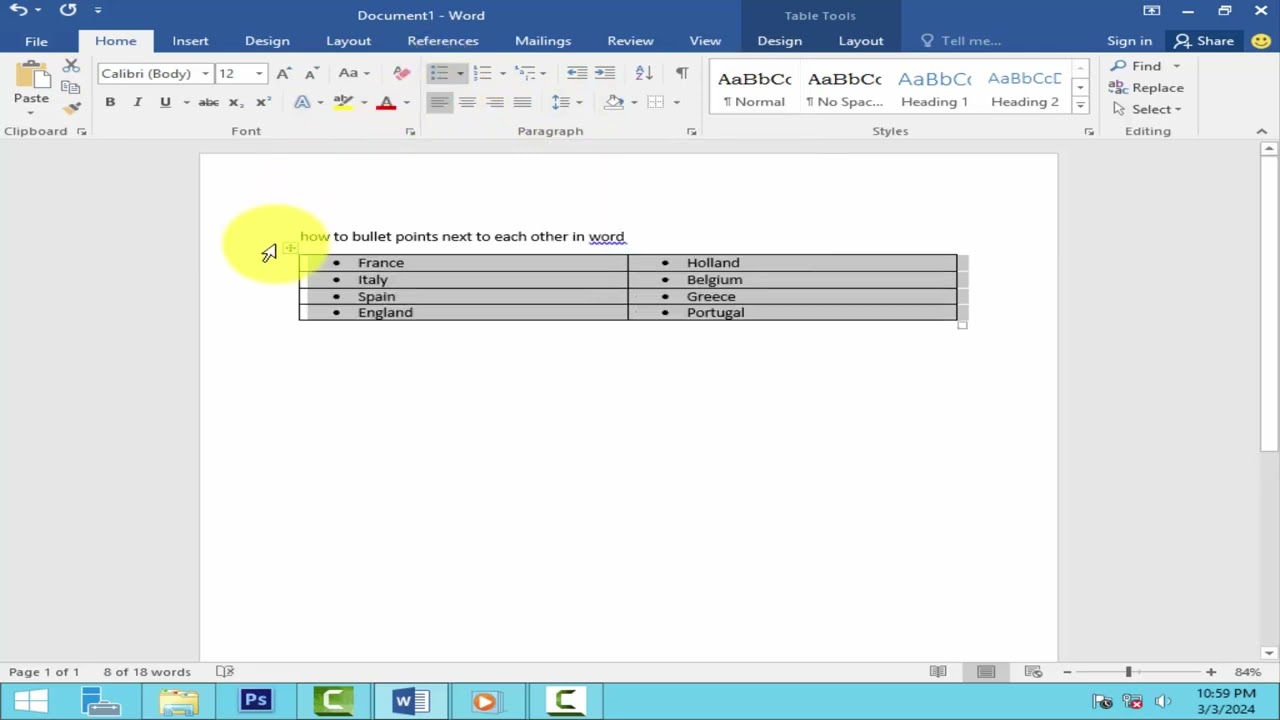 How To Bullet Points Next To Each Other In Word YouTube How To Bullet Points Next To Each Other In Word YouTube