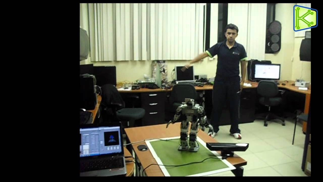 Kinect + Bioloid - YouTube