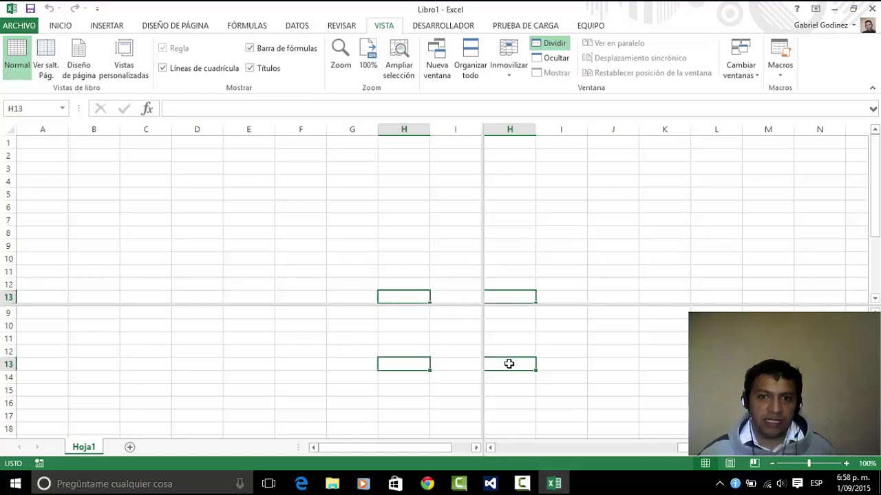 Dividir hoja de Excel 2013 - YouTube