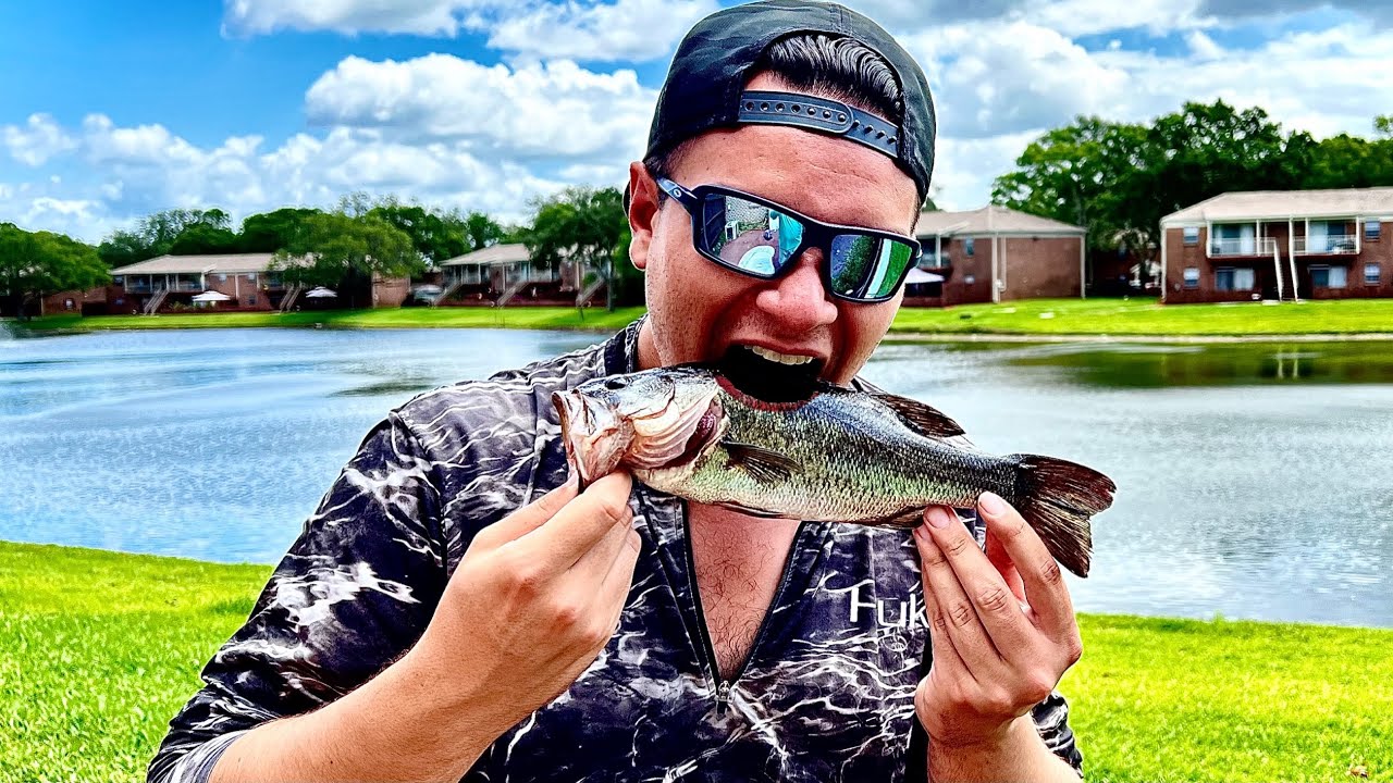 Eating the FIRST fish I catch… (Largemouth Bass Catch N Cook) - YouTube