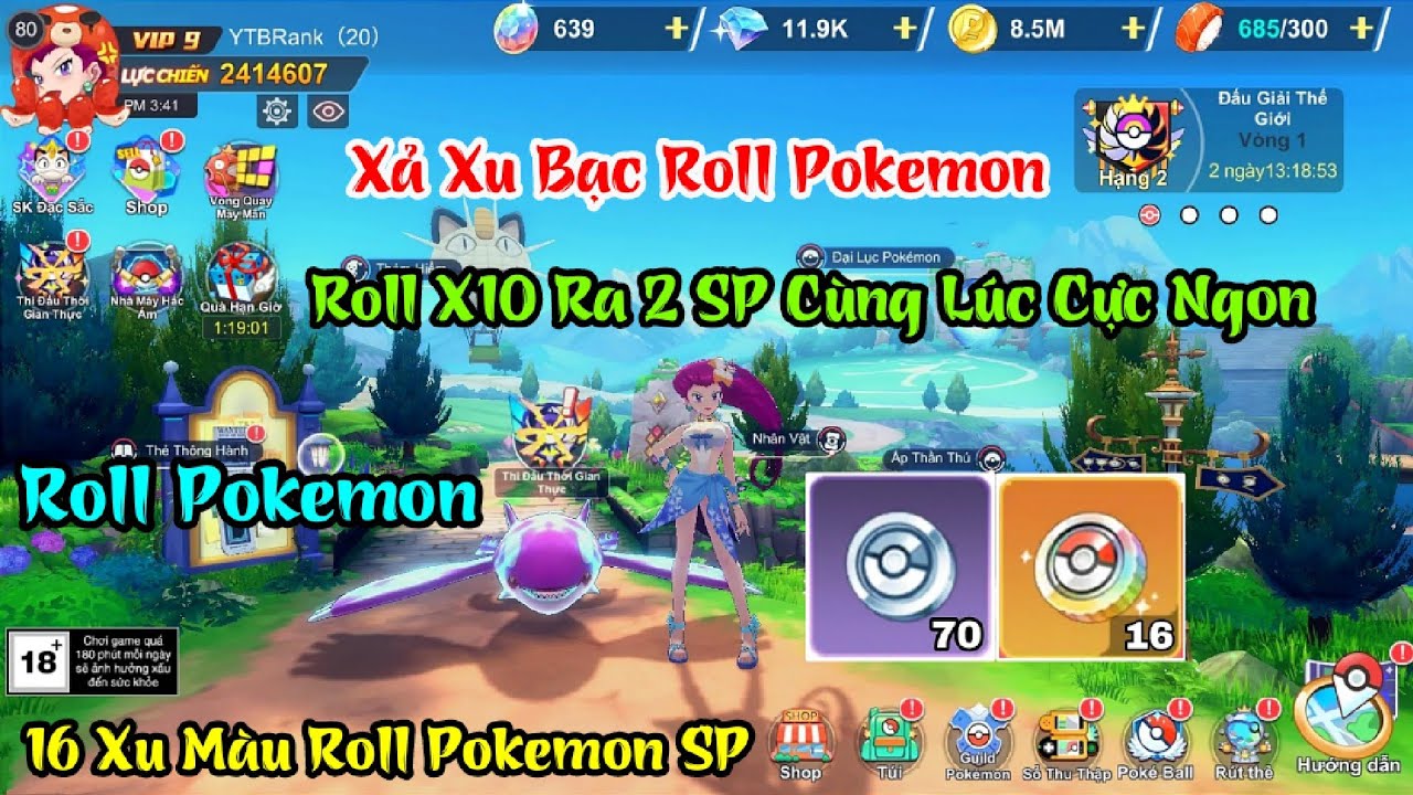 Mega Đại Chiến - Roll Pokemon Ra 2 SP Cùng Lúc Cực Ngon & Xả Xu Roll ...