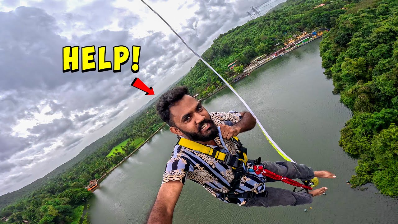 Will Manish Survive...? 😂 Bungee Jump Challenge - YouTube