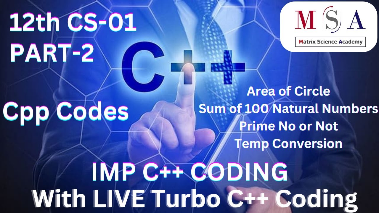 12th CS-01 || PART-02 || C++ IMP Codes || HSC Board Questions ...
