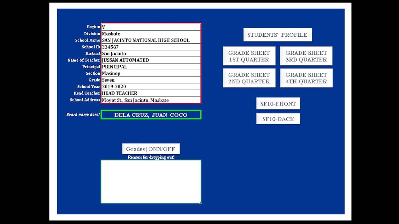 Automated School Form 10 for Grade 7 | Easy Printing - YouTube